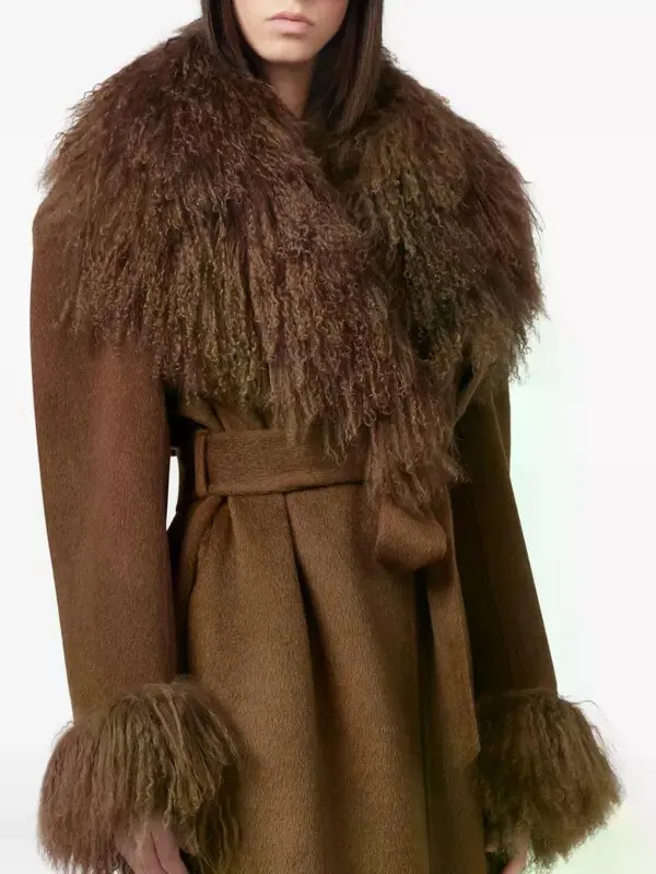 Giuseppe Di Morabito Shearling-trim Belted Coat