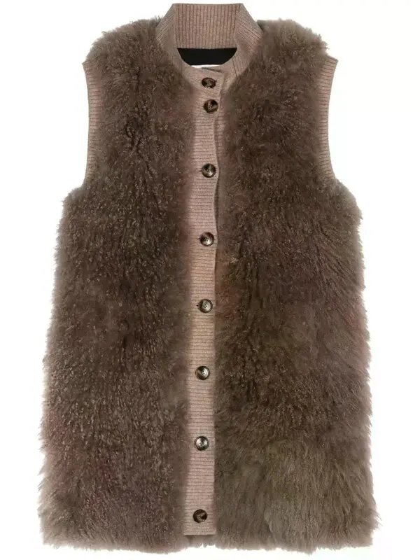 LISKA Sleeveless Cashmere Vest - Brown