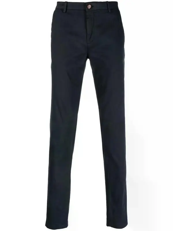 Boggi Milano Straight-leg Stretch-cotton Chino Trousers - Blue