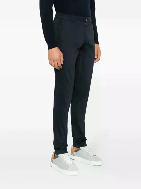 Boggi Milano Straight-leg Stretch-cotton Chino Trousers - Blue