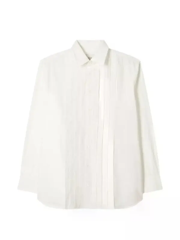 Paul Smith Pleat-front Cotton Shirt - White
