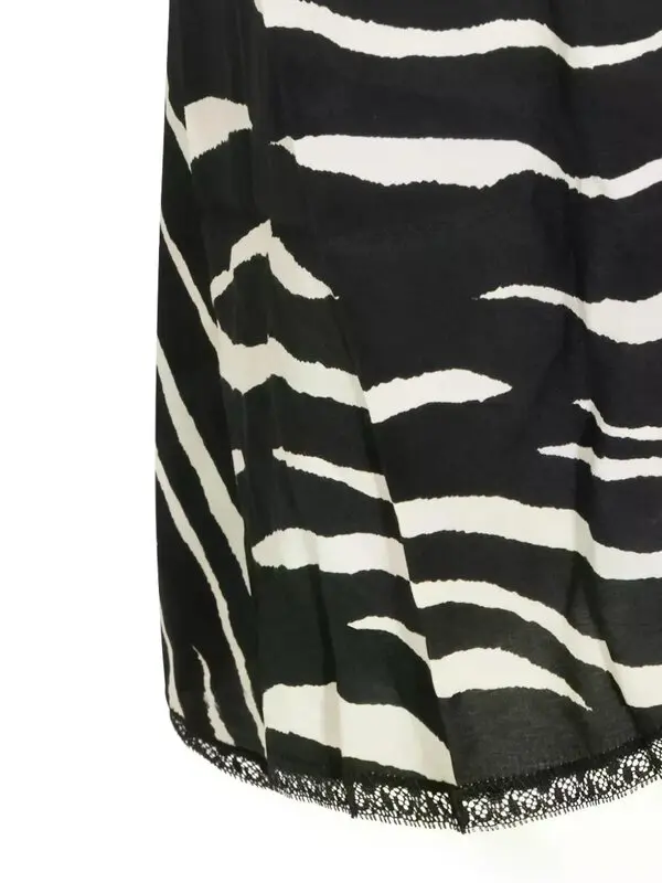 Zadig&Voltaire Zebra Print Lace Trim V-neck Dress