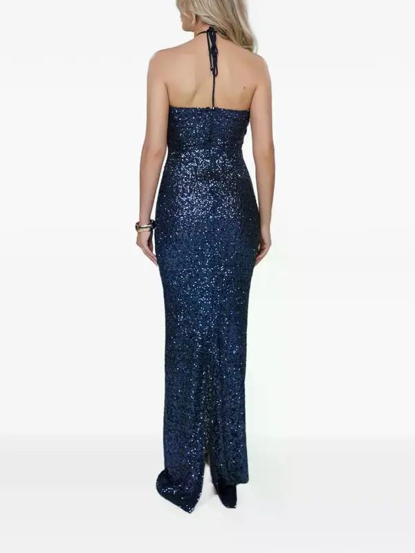 ROSERRY Sequin-embellished Halterneck Dress