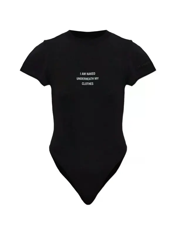 Vetements Slogan-print Short-sleeve Bodysuit - Black
