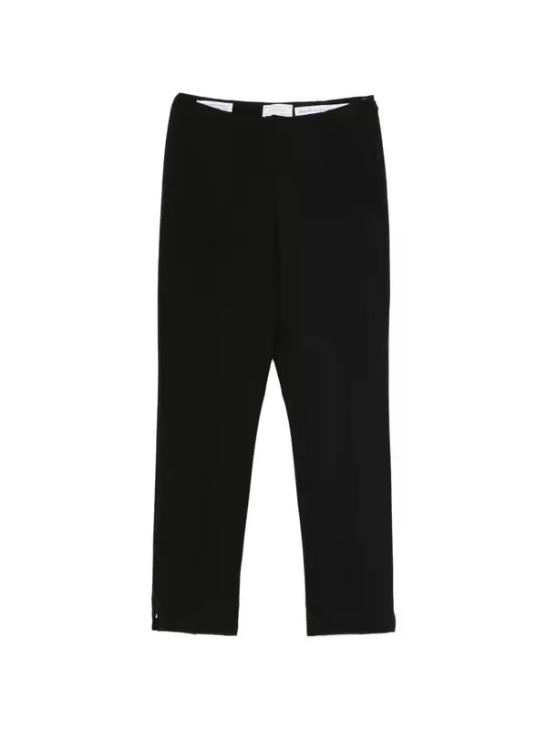 Peserico Slim Fit Tailored Trousers With Side Slits - Black