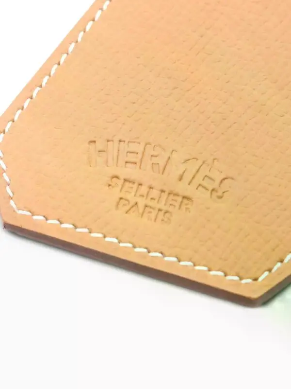 Hermès Epsom Calf Leather Hat Clip With String Detail - Brown