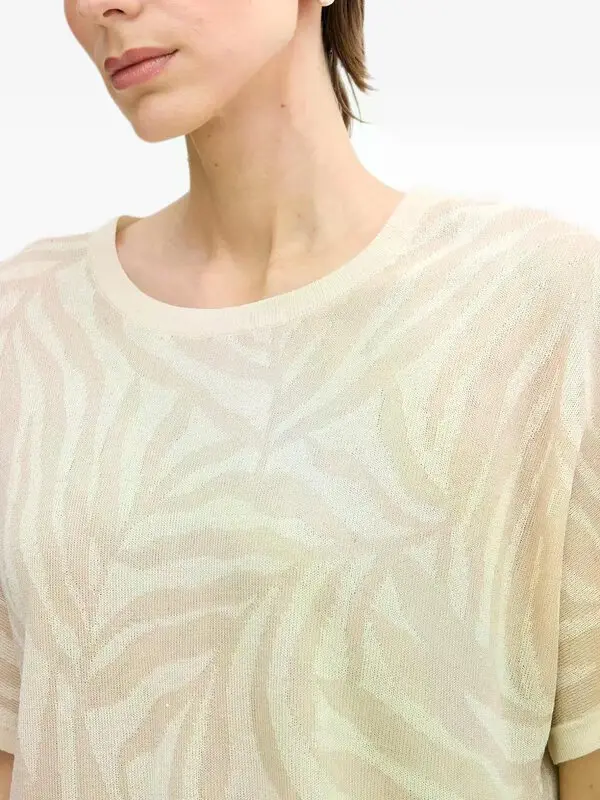 Joseph Ribkoff Palm Leaf Knit Top
