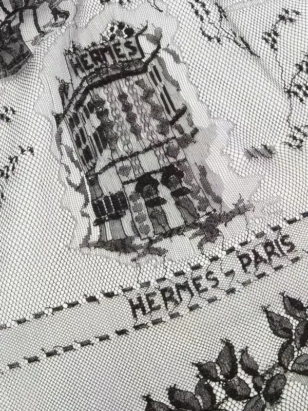Hermès Floral-lace Cotton Shawl