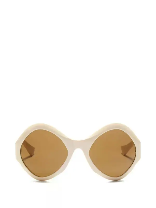 Valentino Garavani Vlogo Signature Geometric-frame Sunglasses - Neutrals