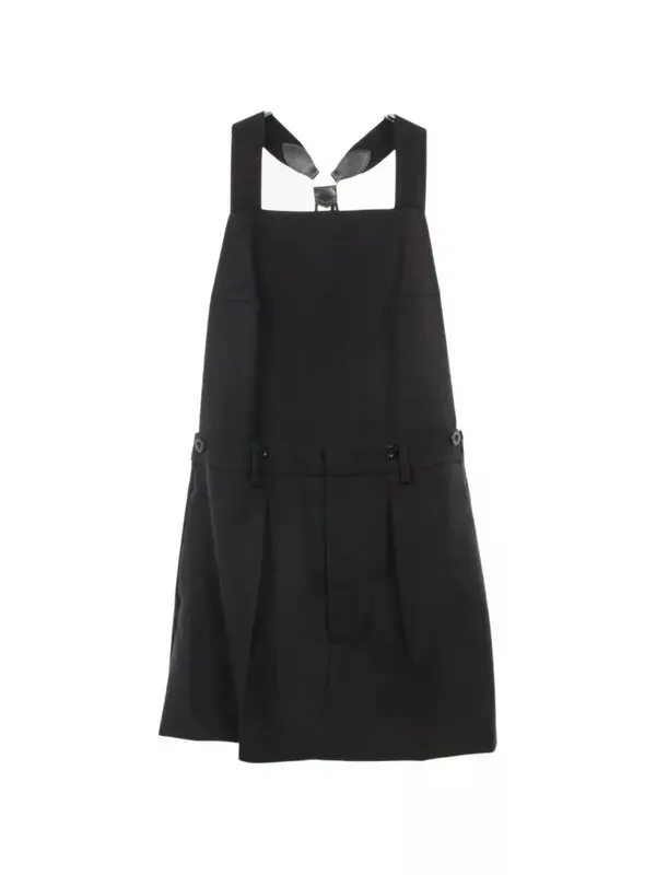 Prada Wool Gabardine Suspenders Mini Dress - Black