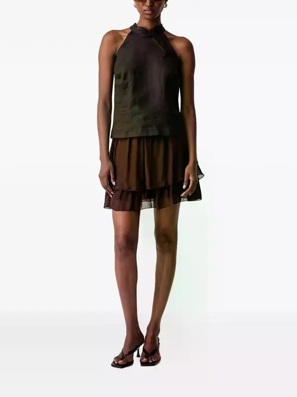 HAVEONE Tiered Ruffled Mini Skirt