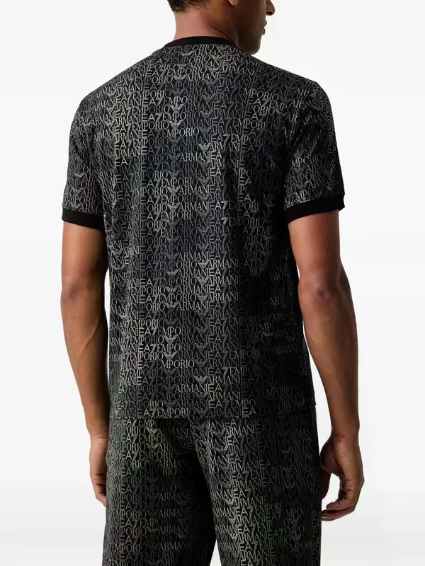 EA7 Logo-print Short-sleeve T-shirt - Black