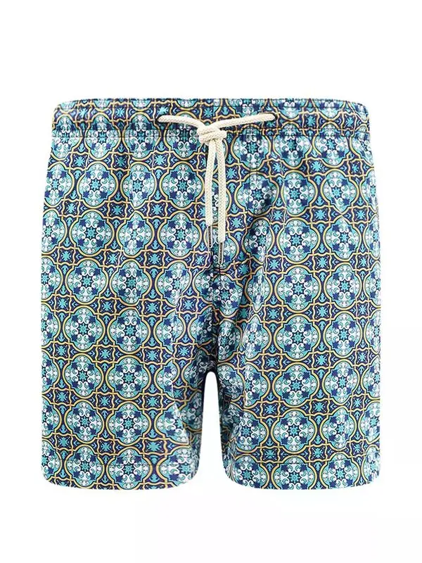 PENINSULA SWIMWEAR Santo Stefano Geometric-print Swim Trunks - Blue