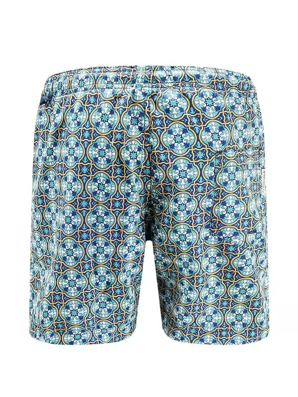 PENINSULA SWIMWEAR Santo Stefano Geometric Print Swim Trunks - Blue