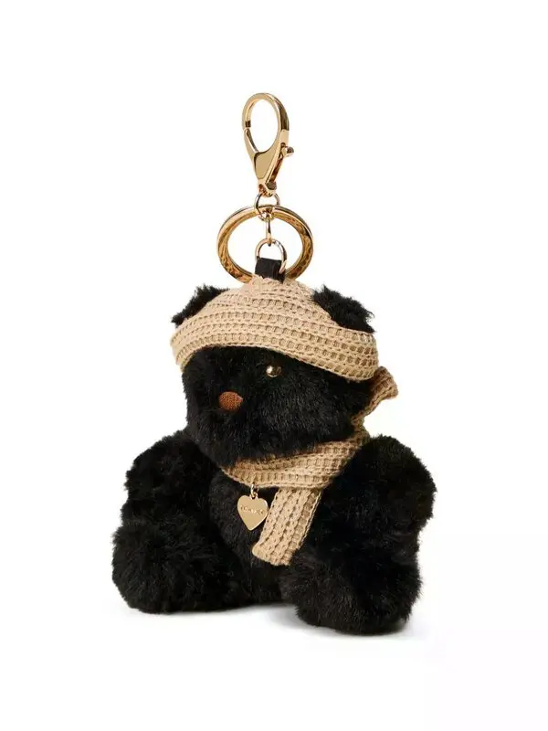 TWINSET Faux-fur Bear Key Ring - Black