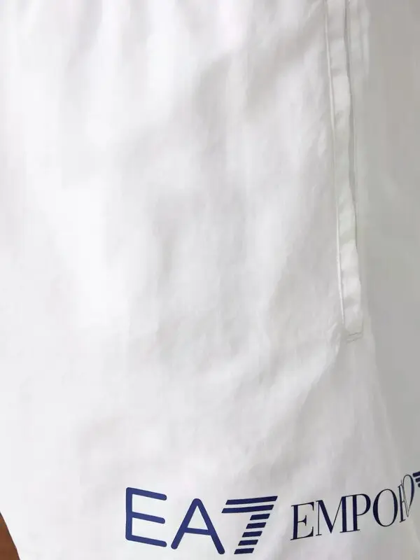 EA7 Logo Print Drawstring Swim Shorts