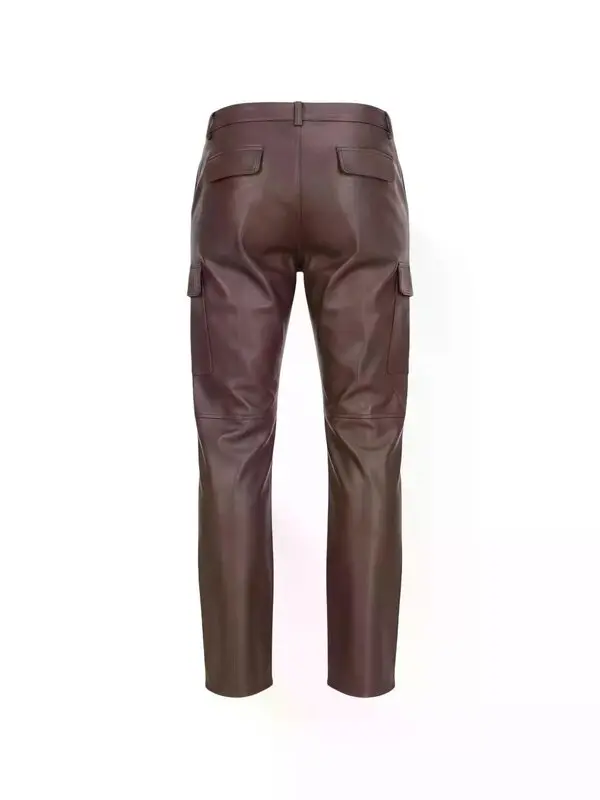 Isaia Leather Cargo Pants