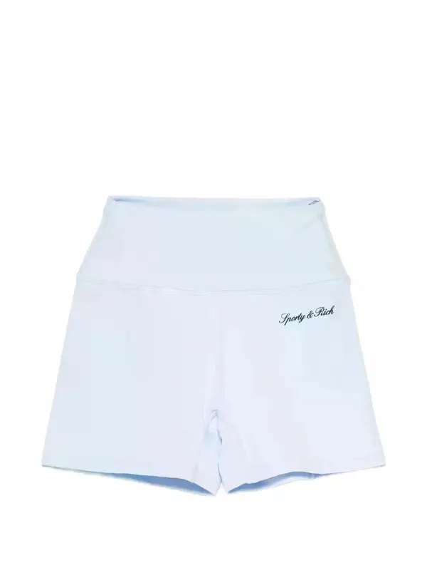 SPORTY & RICH Logo-print Cycling Shorts - Blue