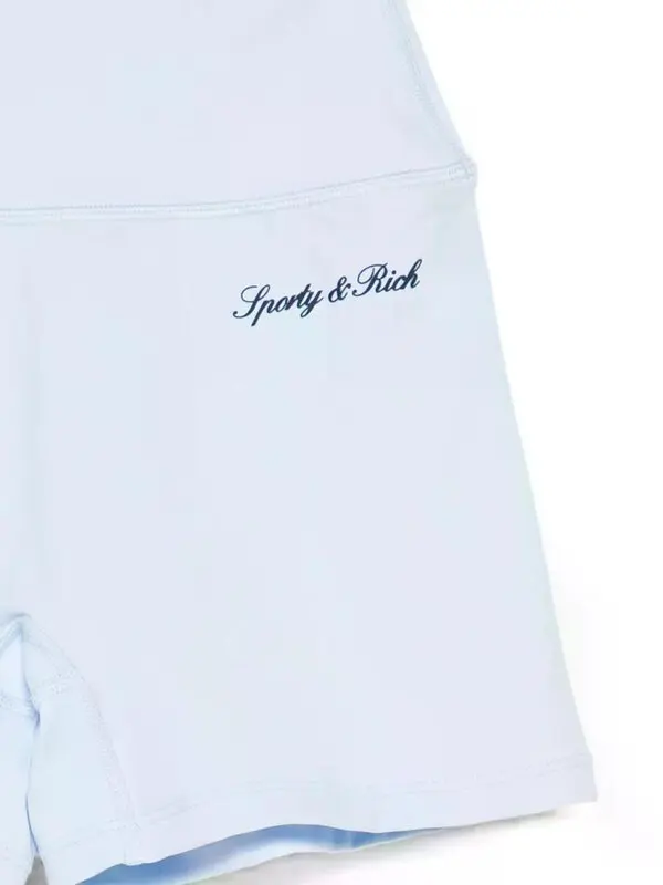 SPORTY & RICH Logo Print Cycling Shorts