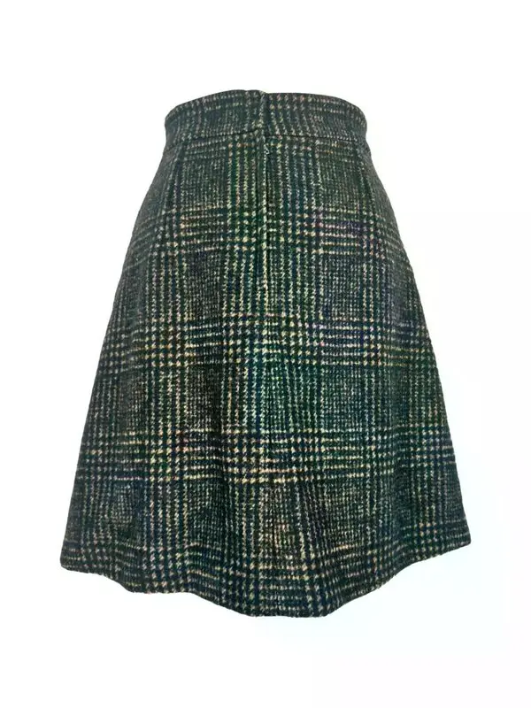Dolce & Gabbana Plaid A-line Mini Wool Skirt