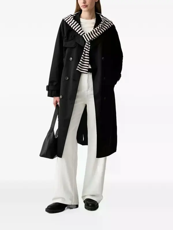 Dkny Quilted-hood Double-breasted Trench Coat