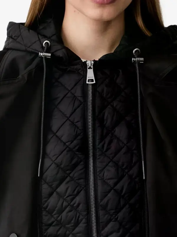 Dkny Quilted-hood Double-breasted Trench Coat