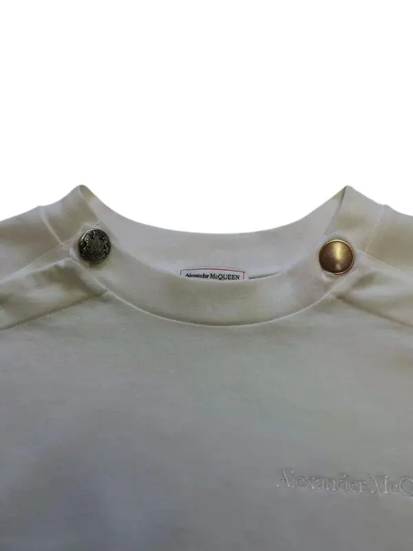 Alexander McQueen Button-embellished Cotton T-shirt