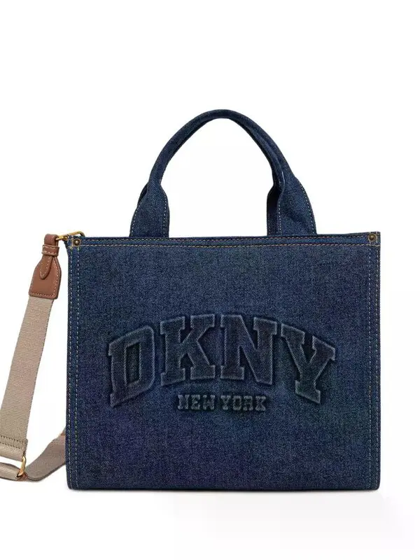 Dkny Logo-embossed Denim Tote Bag