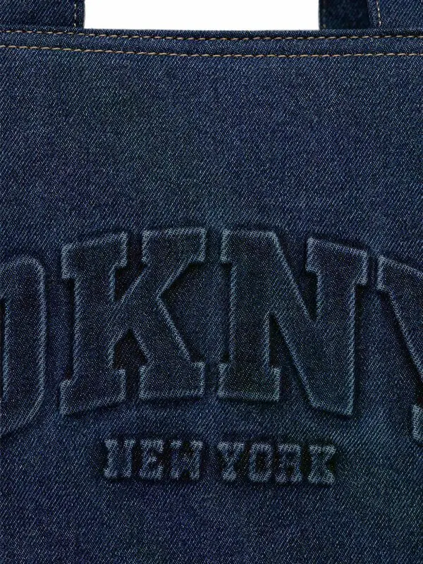 Dkny Logo-embossed Denim Tote Bag