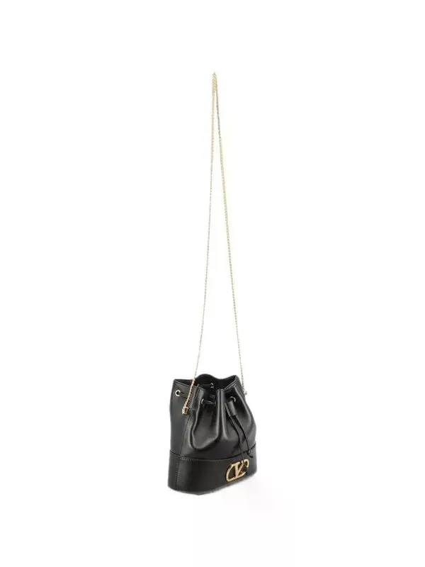 Valentino Garavani Vlogo Signature Leather Bucket Bag - Black