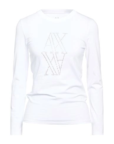 Armani Exchange Long Sleeve Crewneck T-shirt With Appliqu - White