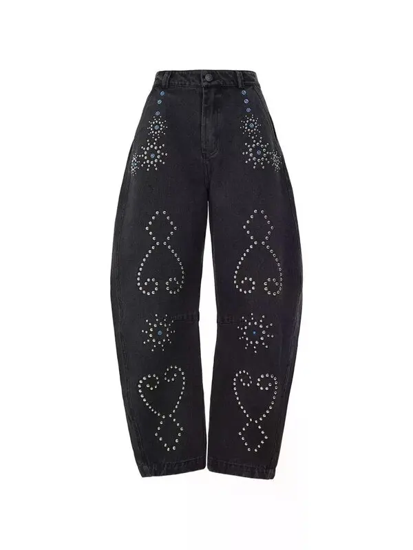 Agua Bendita Fallon Stud-embellished Jeans - Black