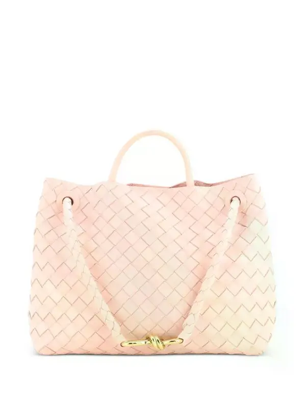 Bottega Veneta Andiamo Top Handle Bag Intrecciato Nappa Medium Satchel - Pink