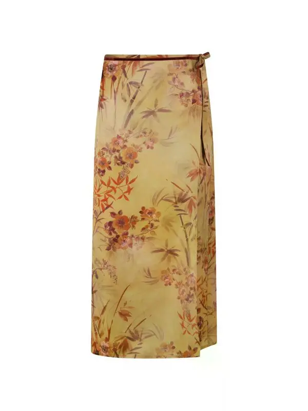FORTE_FORTE Le Bambou Secret Wrap Midi Skirt - Neutrals
