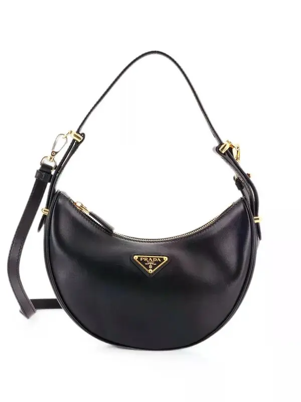 Prada Arque Half Moon Leather Small Hobo Bag