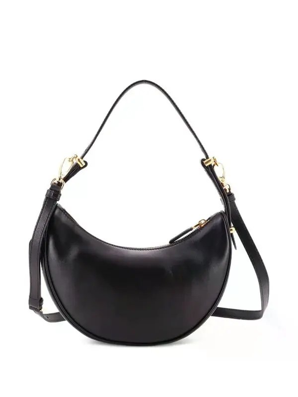 Prada Half Moon Leather Small Hobo Bag - Black