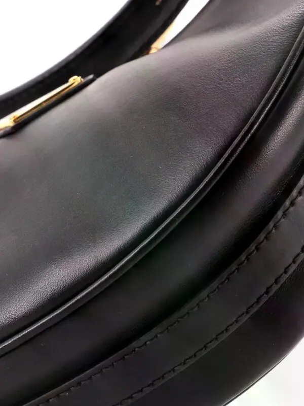 Prada Half Moon Leather Small Hobo Bag - Black