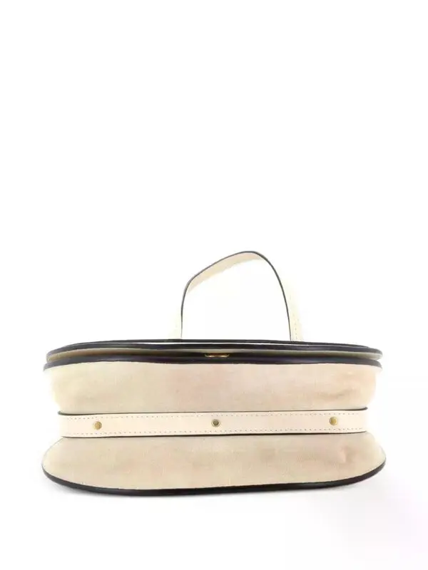 Chloé Nile Leather Medium Crossbody Bag With Hoop Handle - Neutrals