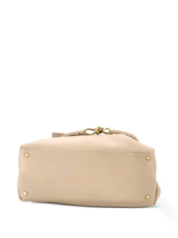Bottega Veneta Ciao Ciao Top Handle Bag Leather With Intrecciato Detail Medium Satchel - Neutrals