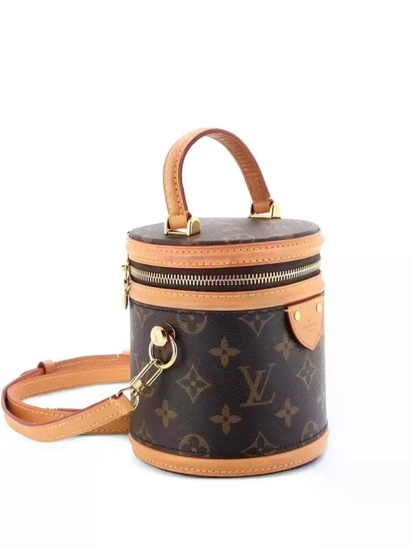 LOUIS VUITTON Cannes Handbag Monogram Canvas Nano Satchel - Brown