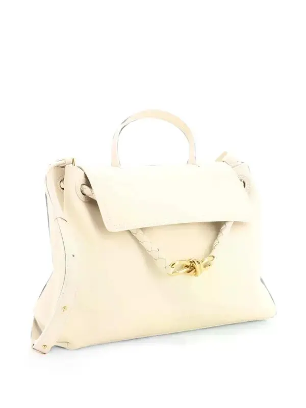 Bottega Veneta Ciao Ciao Top Handle Bag Leather Intrecciato Detail Medium Satchel - Neutrals