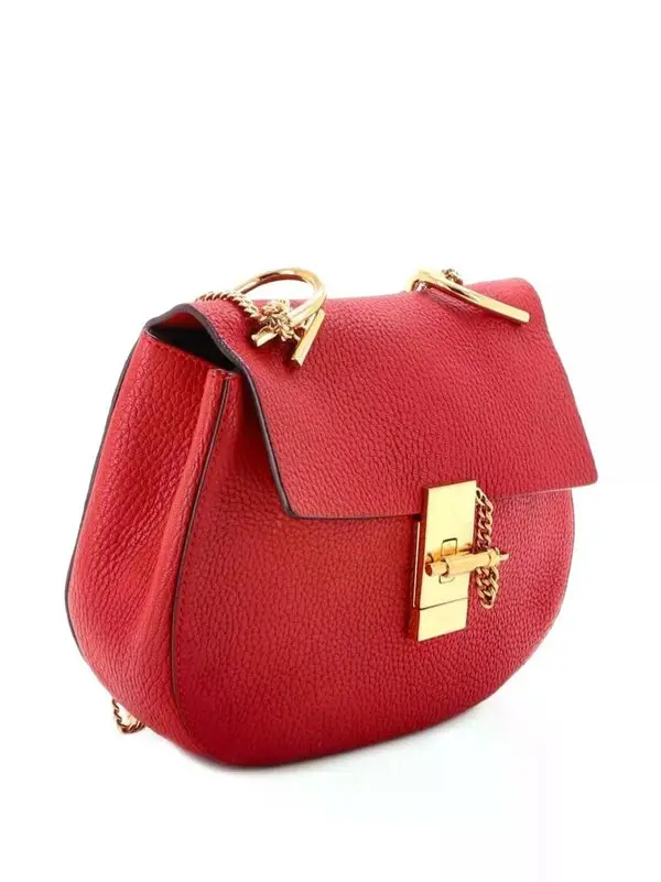 Chloé Drew Leather Small Crossbody Bag - Red
