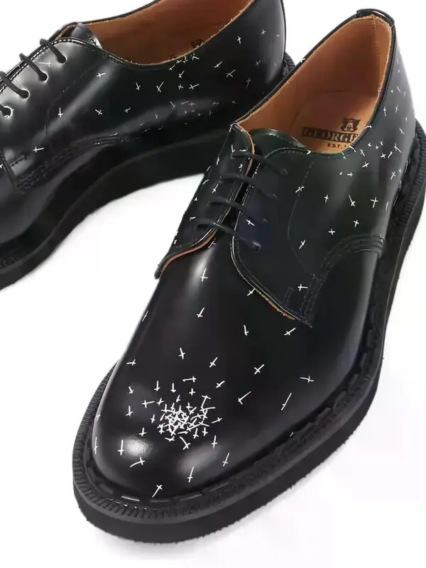 Comme Des Garçons X Gibson Cross-print Loafers Shoes - Black