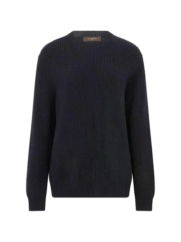 SLOWEAR Ribbed-knit Crew-neck Sweater