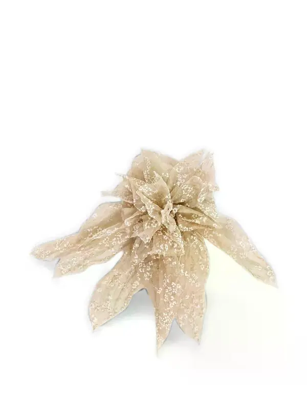 Alberta Ferretti Floral-print Silk Brooch - Neutrals