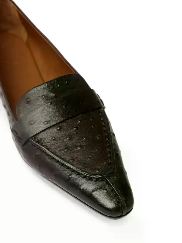 Marsèll Ostrich-effect Pointed-toe Suede Loafers