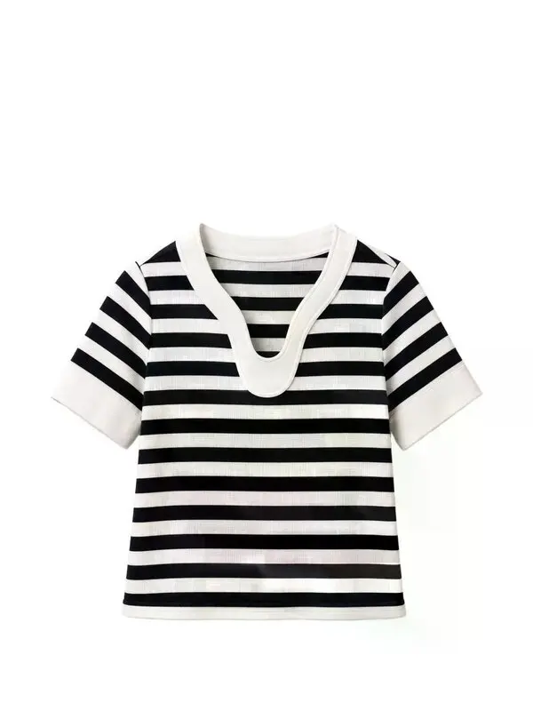EDWARD ACHOUR PARIS Striped T-shirt - Black