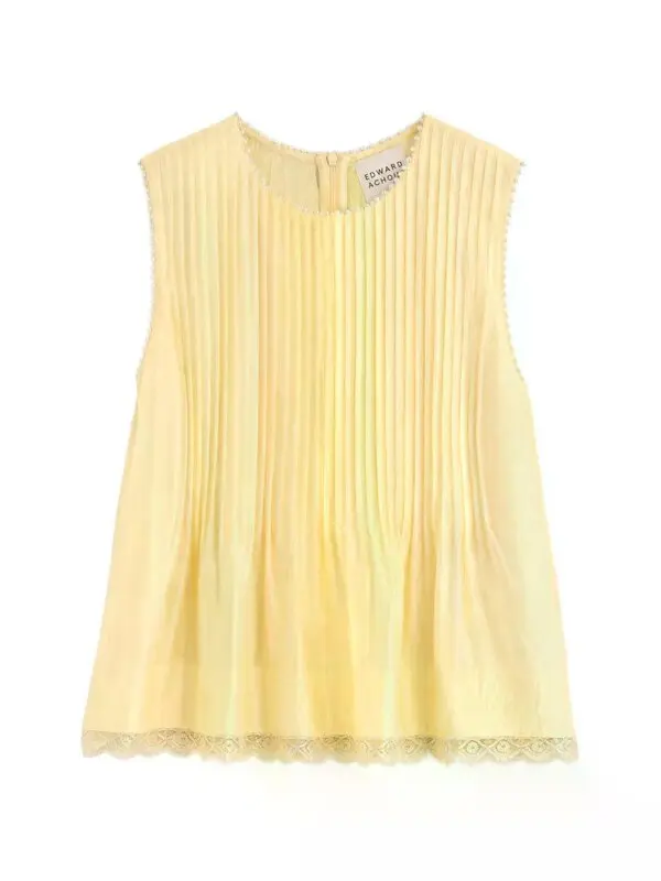 EDWARD ACHOUR PARIS Sleeveless Pleated Blouse