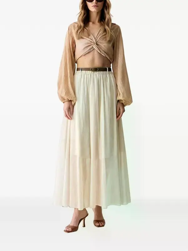 HAVEONE Elasticated-waistbelt-loops Maxi Skirt