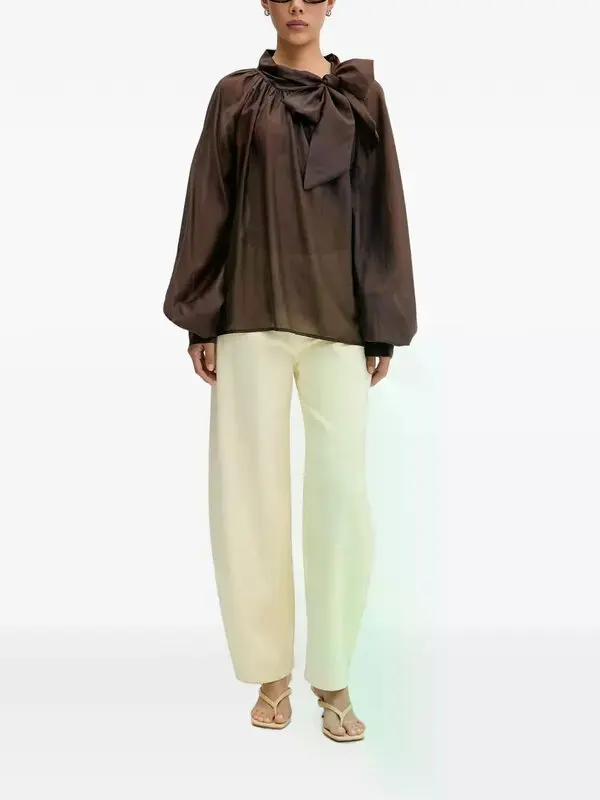 VICOLO Bow-detail Long-sleeve Blouse